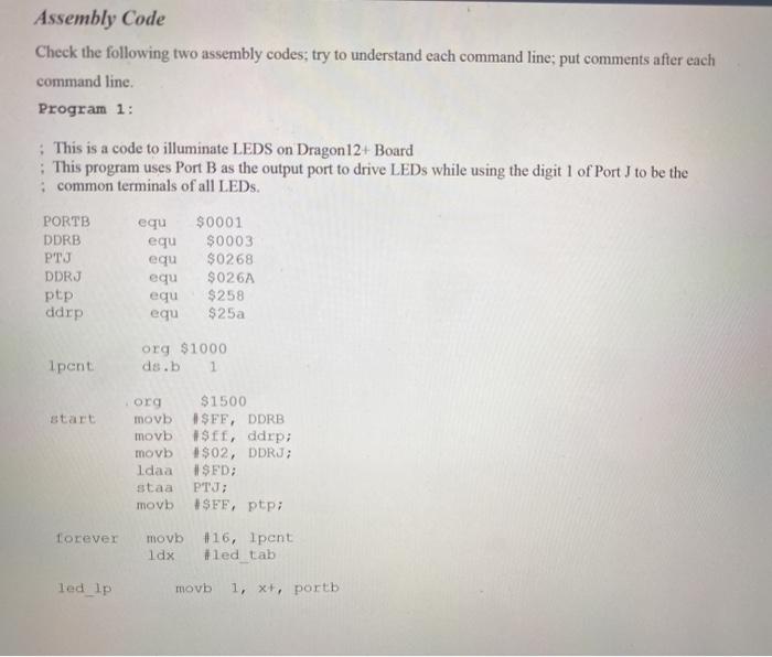 Assembly Code Check the following two assembly codes: | Chegg.com