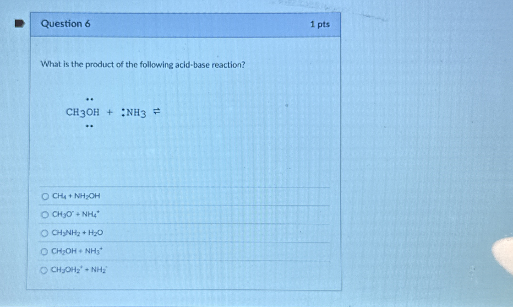 Solved Question 61 ﻿ptsWhat is the product of the following | Chegg.com