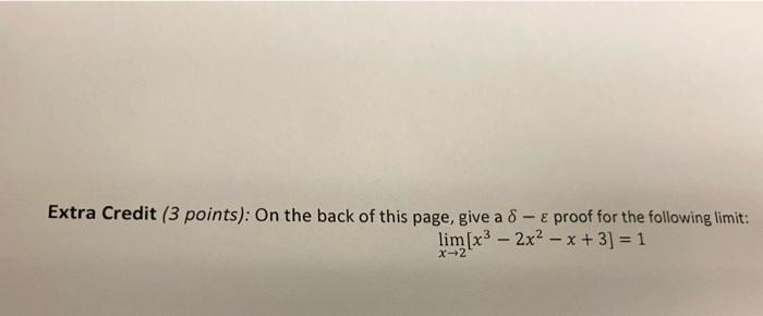 Solved Extra Credit ( 3 points): On the back of this page, | Chegg.com