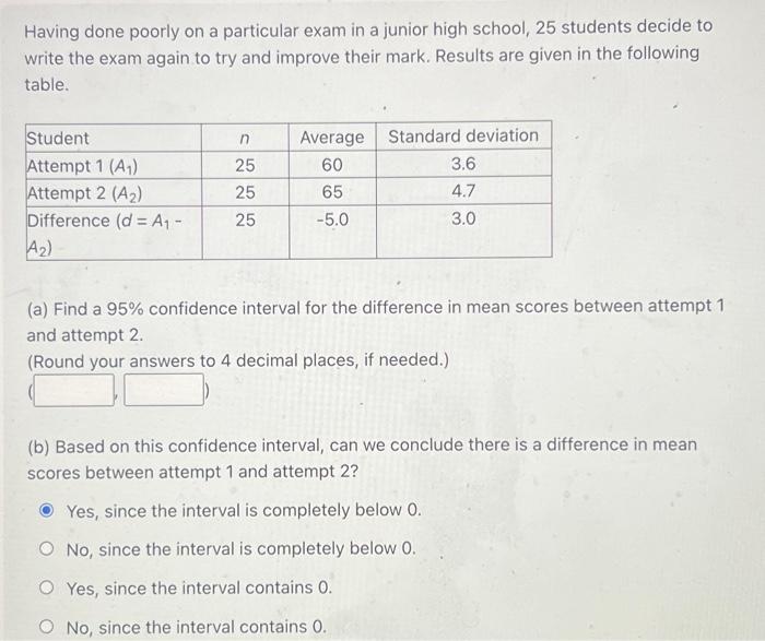 Solved Having done poorly on a particular exam in a junior | Chegg.com