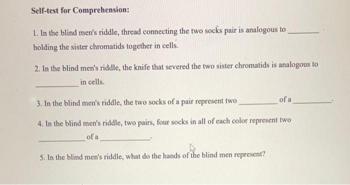 Solved In a well-known riddle, two blind men by chance enter | Chegg.com