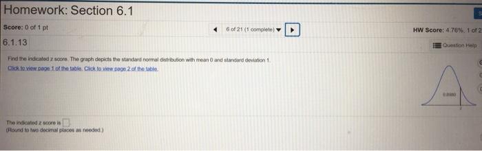 Homework Section 6 1 Score 0 Of 1 Pt 6 Of 21 1