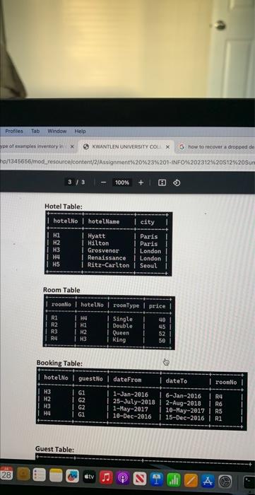 Solved could i get help creating these tables step by step i | Chegg.com
