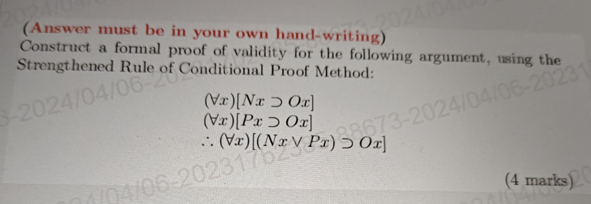 Solved (Answer must be in your own hand-writing)Construct a | Chegg.com