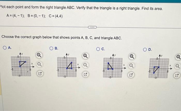 Solved lot each point and form the right triangle ABC. | Chegg.com