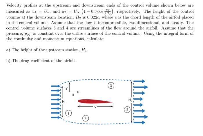 Solved Velocity profiles at the upstream and downstream ends | Chegg.com