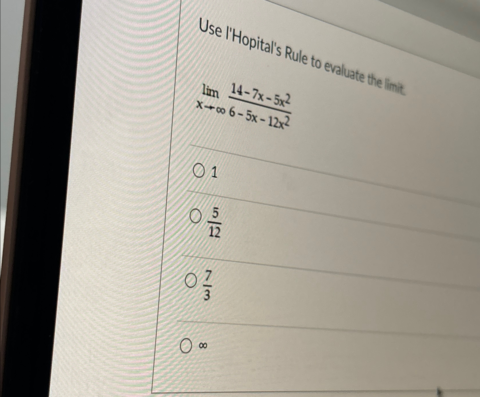 Solved Use l'Hopital's Rule to evaluate the | Chegg.com