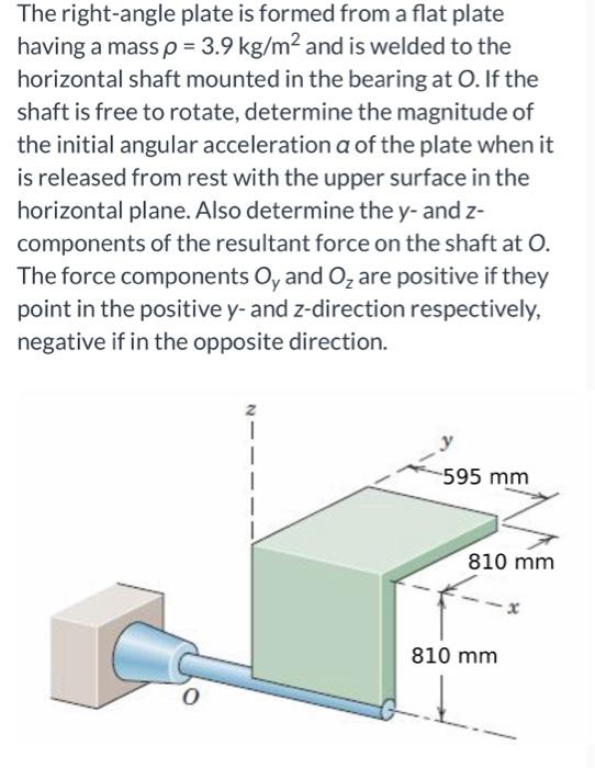 Solved The right-angle plate is formed from a flat plate | Chegg.com