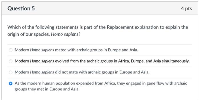 Question 5 4 pts Which of the following statements is | Chegg.com