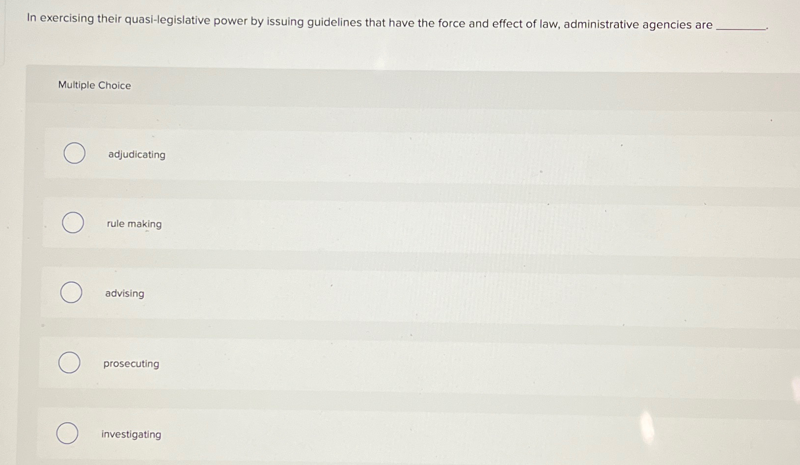 Solved In exercising their quasi-legislative power by | Chegg.com