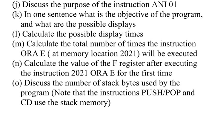 Solved Use the Intel 8085 Assembler/Appendix #F, and | Chegg.com