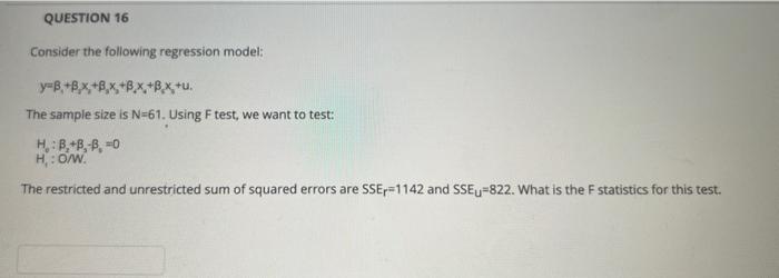 Solved Consider the following regression model: | Chegg.com