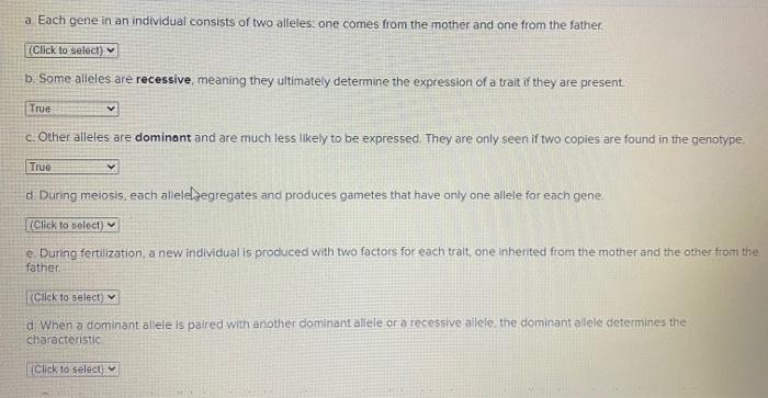 Solved a Each gene in an individual consists of two alleles, | Chegg.com