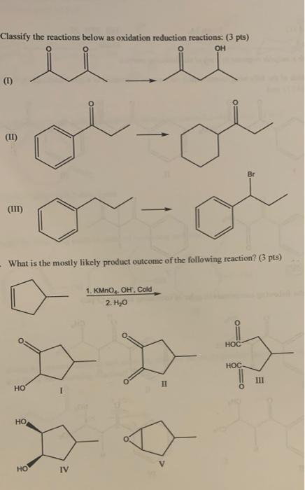 Solved Classify the reactions below as oxidation reduction | Chegg.com