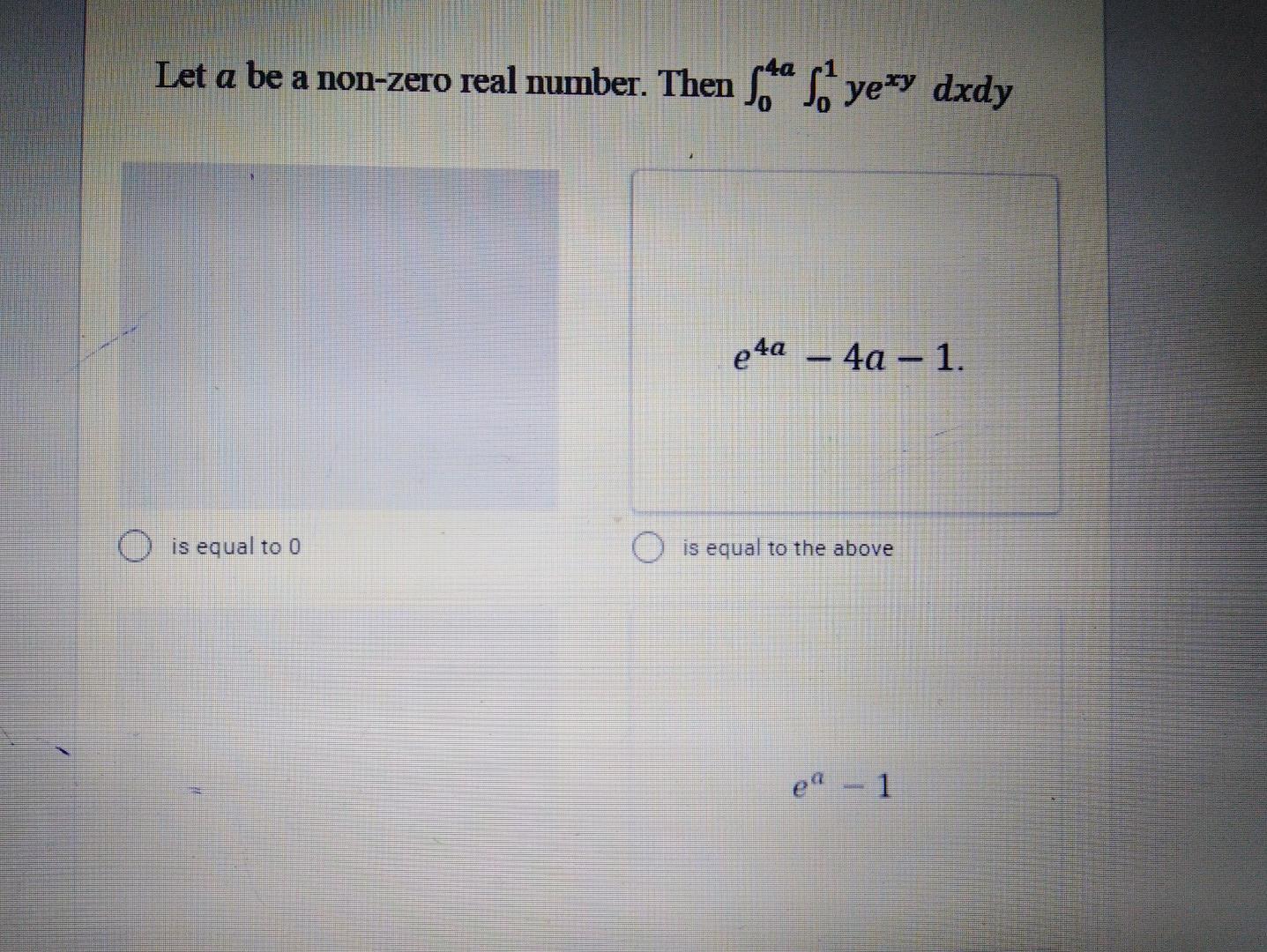 Solved Let a be a non-zero real number. Then Sa So yeny dxdy | Chegg.com