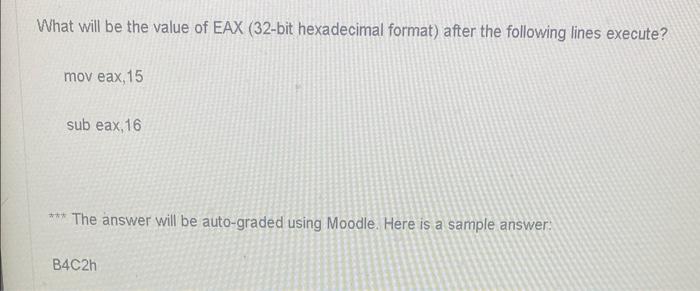 Solved What will be the final value in DX after this code | Chegg.com
