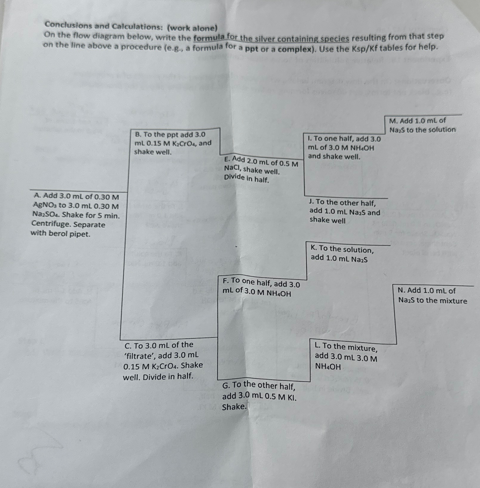 Conclusions and Calculations: (work alone)On the flow | Chegg.com