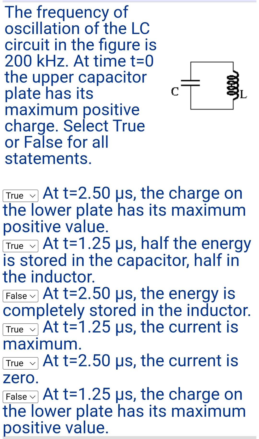 Solved The frequency of oscillation of the LC circuit in the | Chegg.com