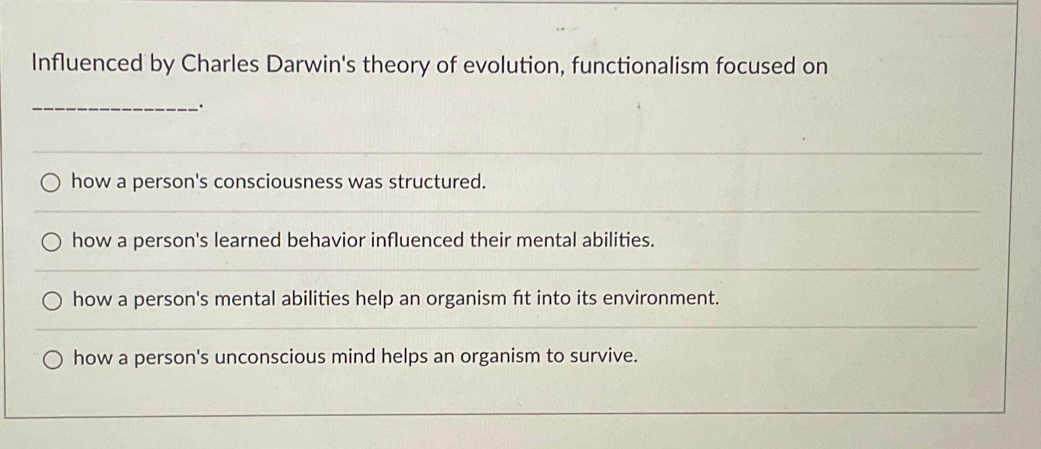 Solved Influenced by Charles Darwin's theory of evolution, | Chegg.com