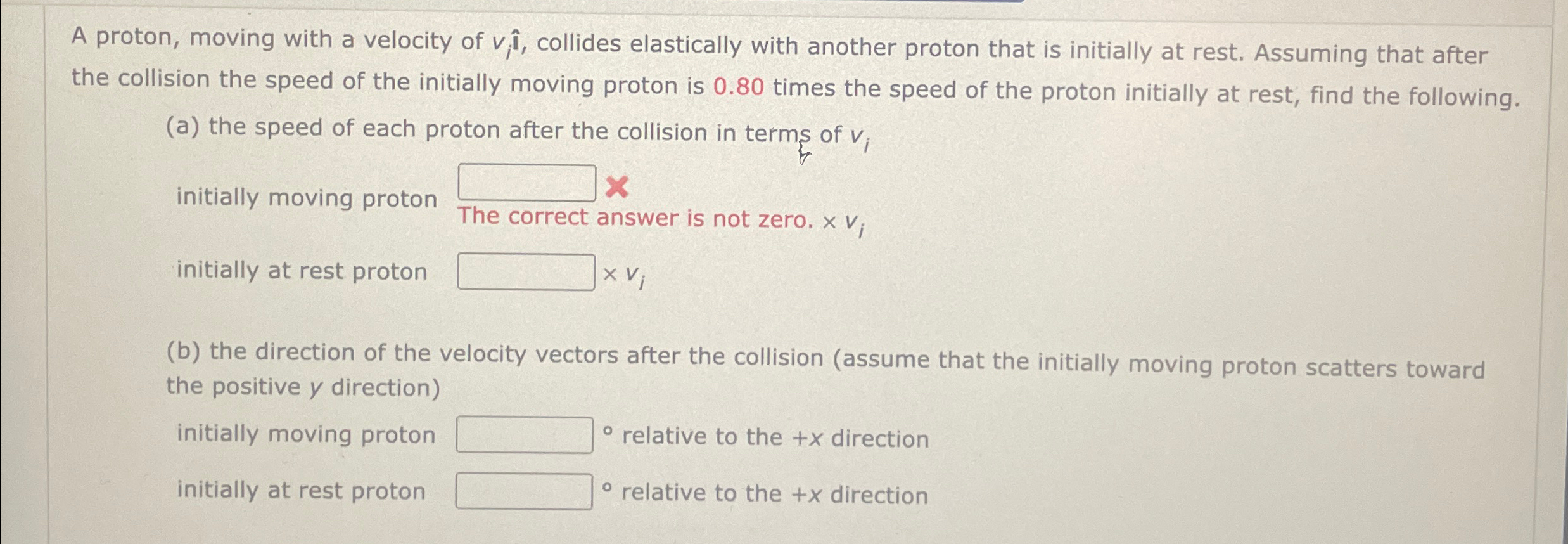Solved A proton, moving with a velocity of vihat(ı), | Chegg.com