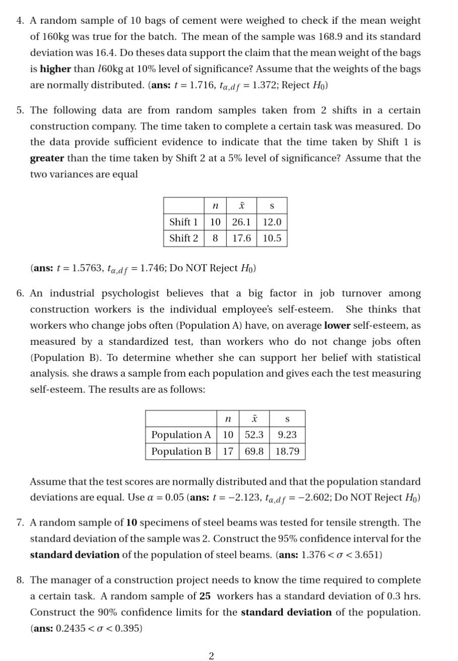 Solved Answer the following questions. Show all working. The | Chegg.com