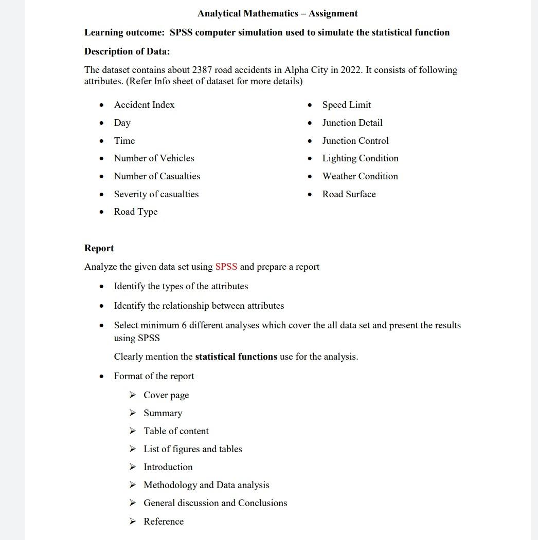 Solved Analytical Mathematics - Assignment Learning outcome: | Chegg.com