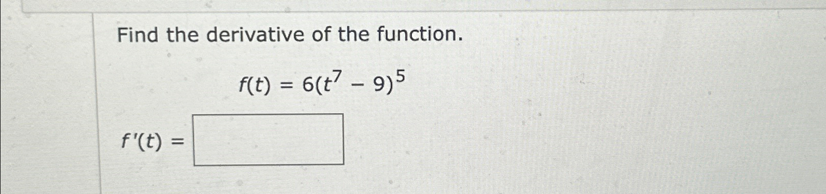 Solved Find the derivative of the | Chegg.com