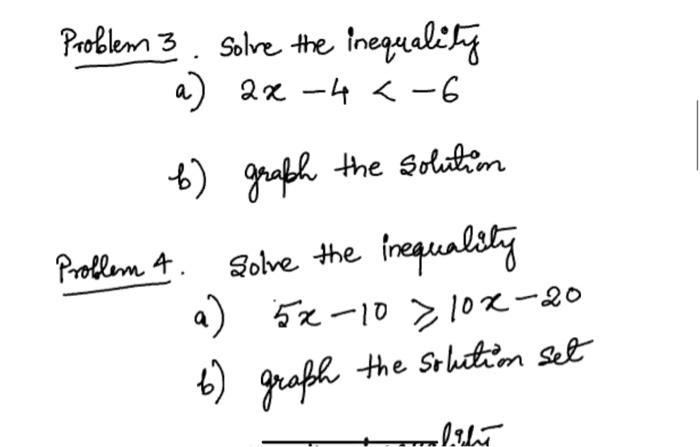 Solved Problem 3. Solve the inequality a) 2x−4