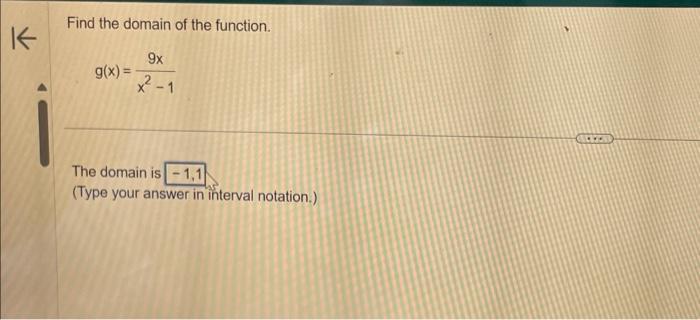 Solved Find the domain of the function. g(x)=x2−19x The | Chegg.com