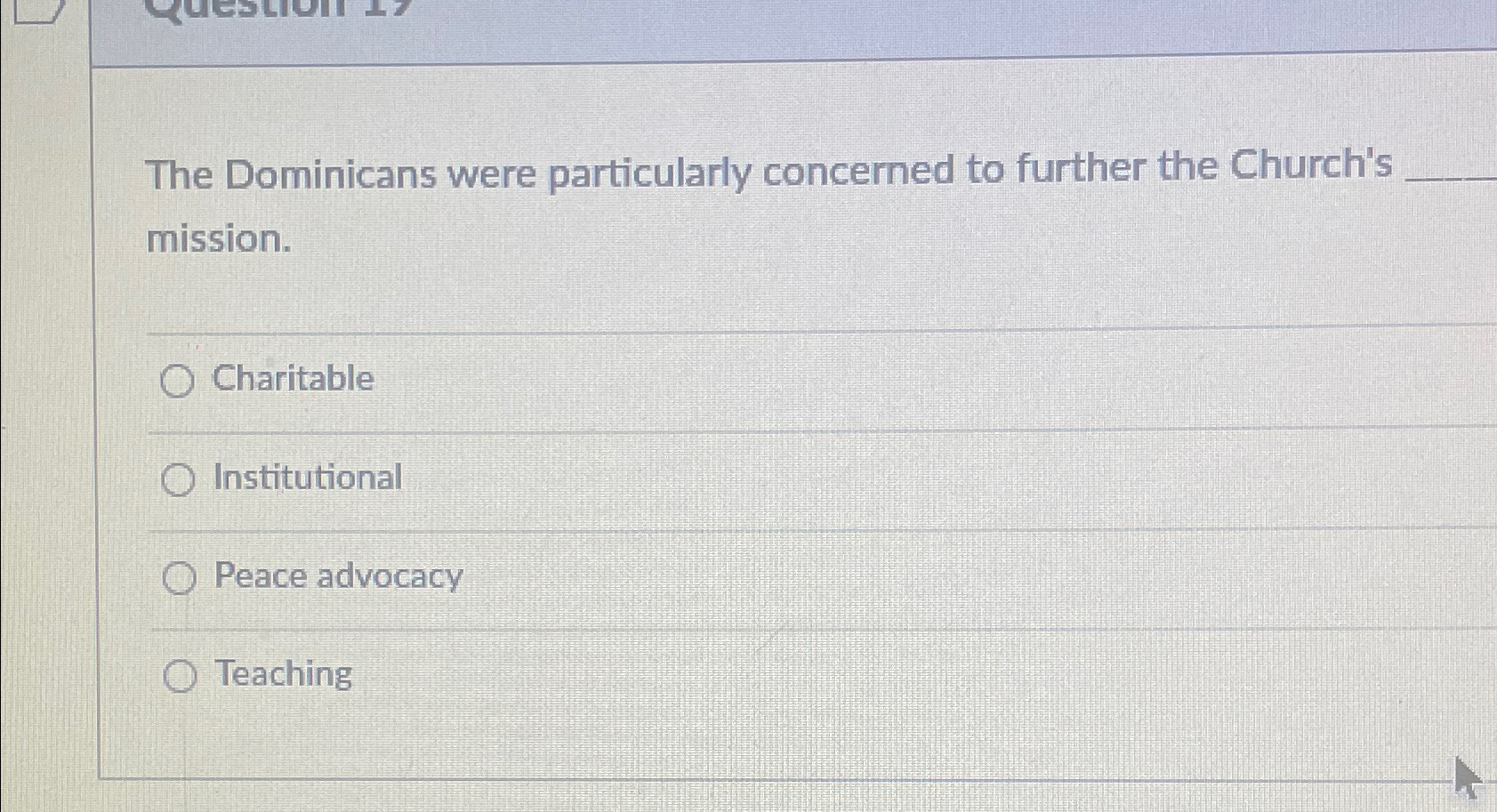 Solved The Dominicans were particularly concerned to further | Chegg.com