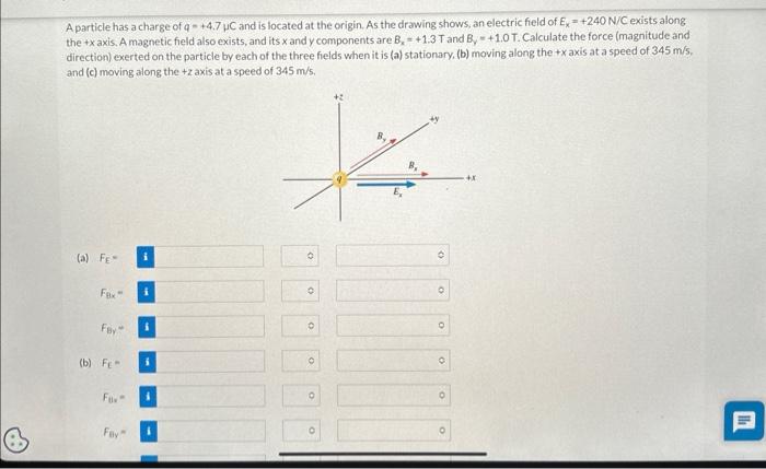 Solved A particle has a charge of q=+4.7μC and is located at | Chegg.com