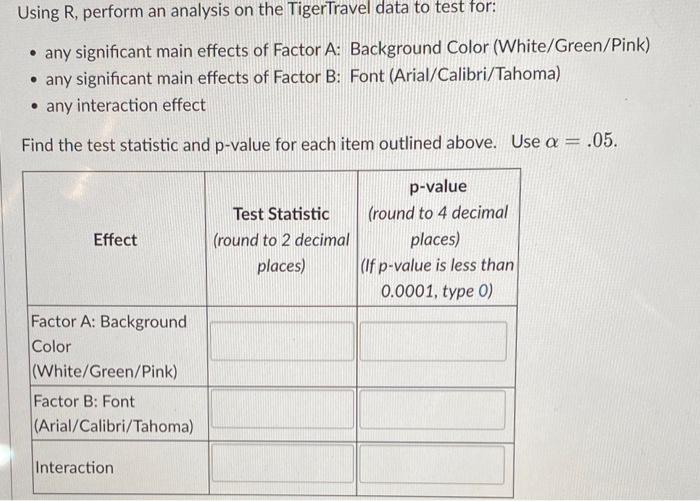 Solved Tiger Travel is an online travel agency that | Chegg.com