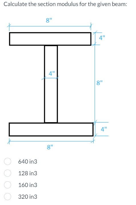 Solved Calculate the section modulus for the given | Chegg.com
