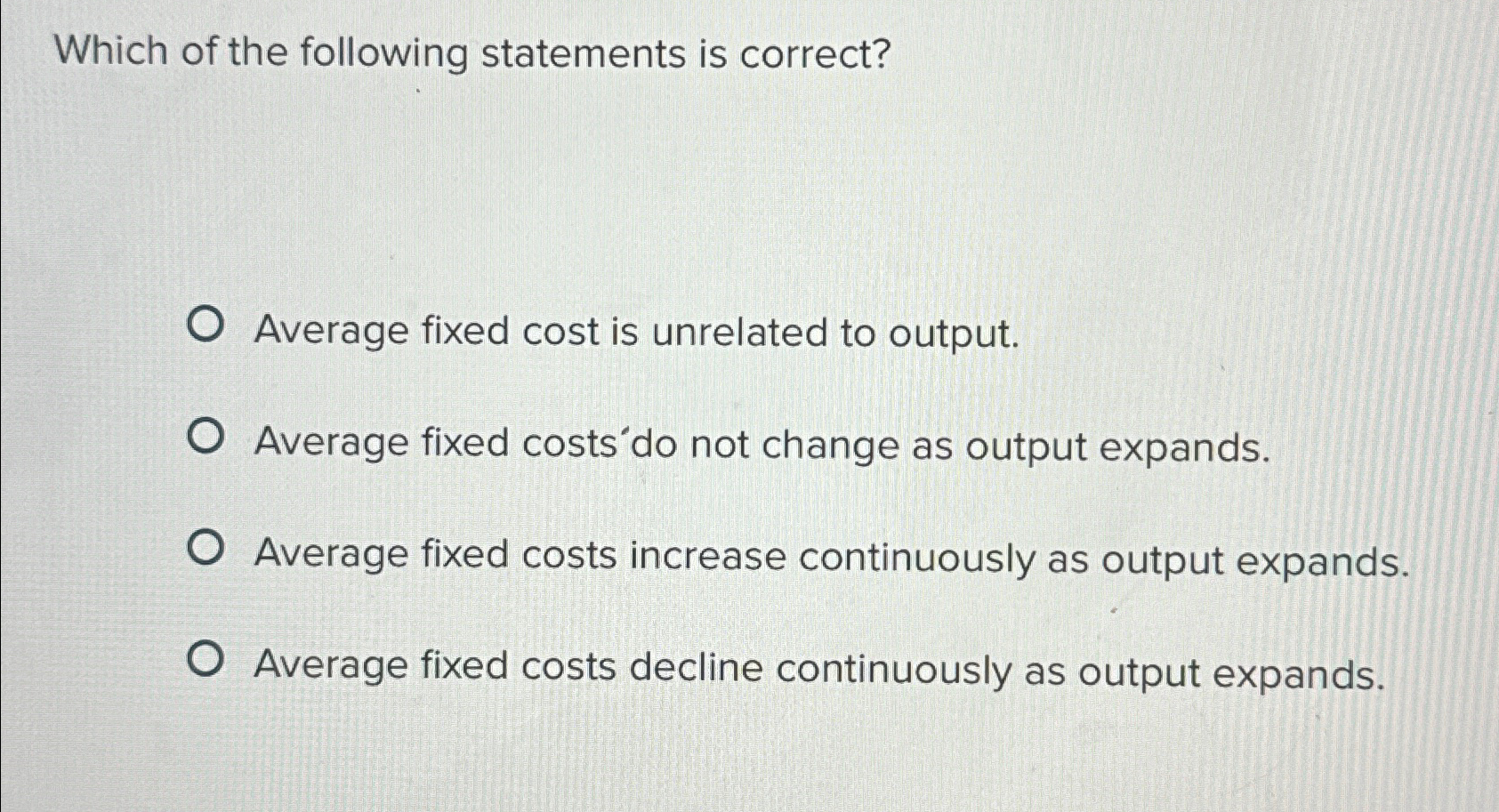 Solved Which of the following statements is correct?Average | Chegg.com