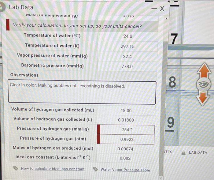 Solved Lab Data iviass ui inayliesiuin (y) u.410 Verify your | Chegg.com
