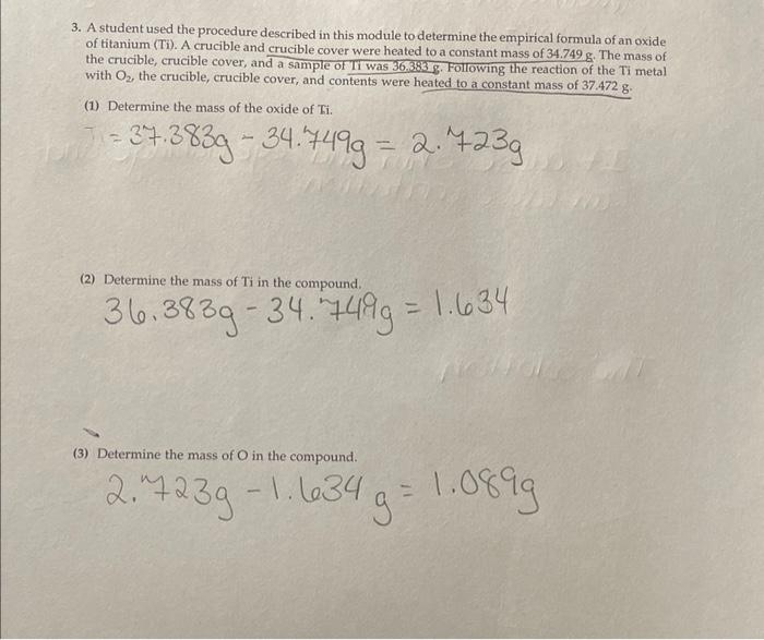 Solved (6) Determine the simplest whole-number ratio of the | Chegg.com