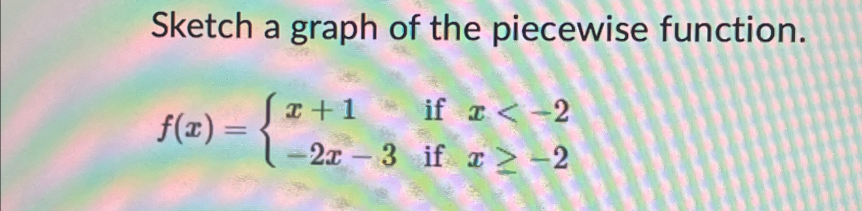 Sketch a graph of the piecewise | Chegg.com