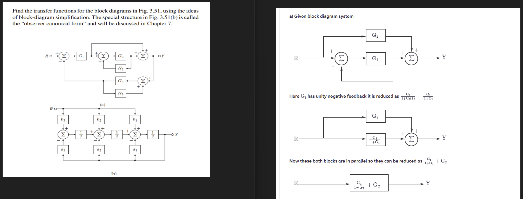 Find the transfer functions for the block diagrams in | Chegg.com