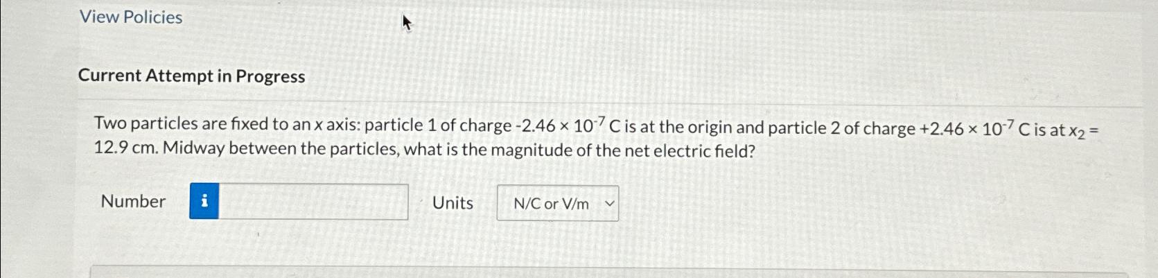 Solved View PoliciesCurrent Attempt in ProgressTwo particles | Chegg.com