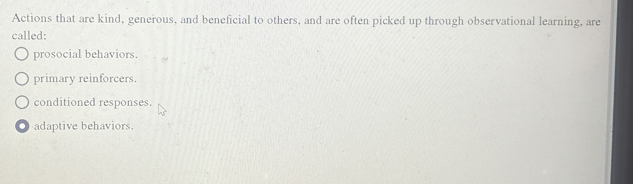 Solved Actions that are kind, generous, and beneficial to | Chegg.com