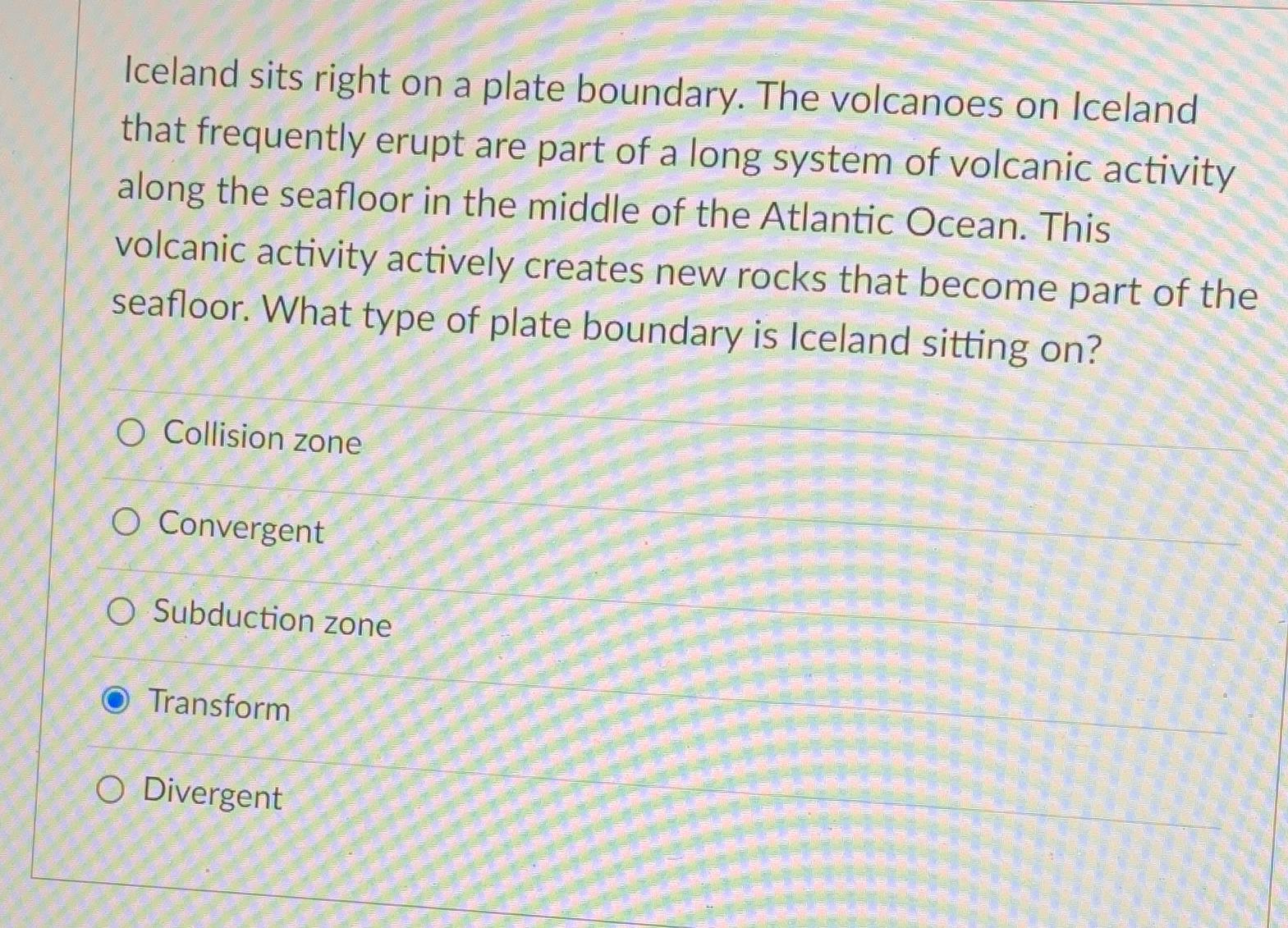 Solved Iceland sits right on a plate boundary. The volcanoes | Chegg.com