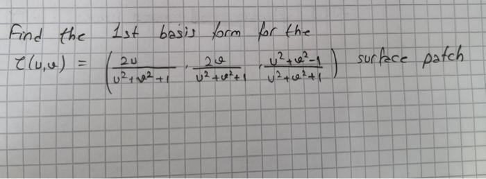 Solved Find the e(U₁0) 11 1st basis form for the 2U U² + √2² | Chegg.com