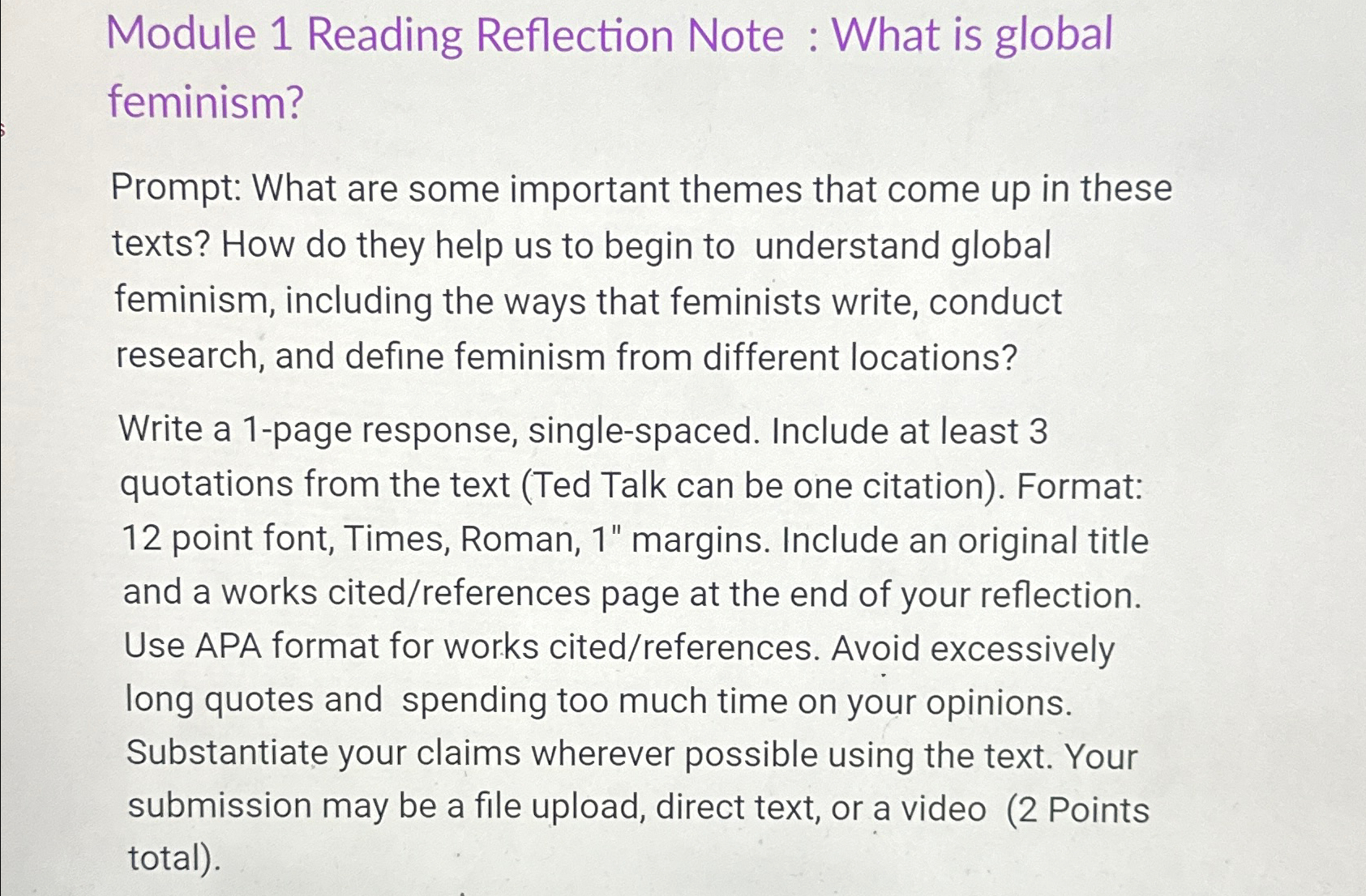 Solved Module 1 ﻿Reading Reflection Note : What is global | Chegg.com