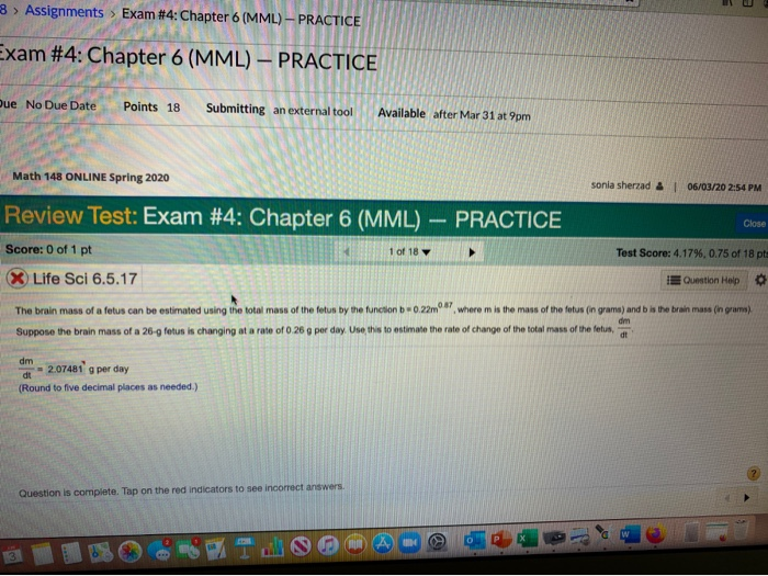 Solved 3 > Assignments > Exam #4: Chapter 6 (MML) - PRACTICE | Chegg.com