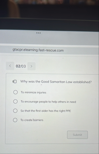 Solved gtacpr.elearning.fast-rescue.com02/03Why was the Good | Chegg.com