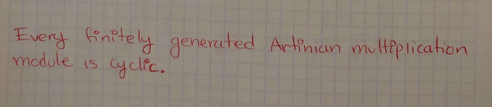 Solved module Every finitely generated Artinian | Chegg.com