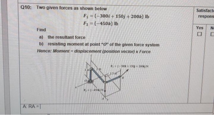 Solved Q10: Two given forces as shown below | Chegg.com