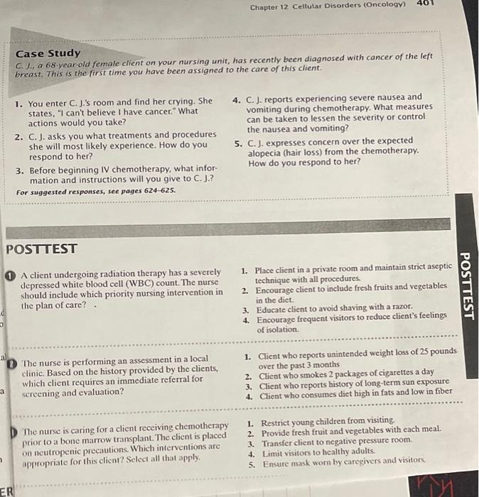 Solved Case Study C. J., a 68 -year-old female client on | Chegg.com