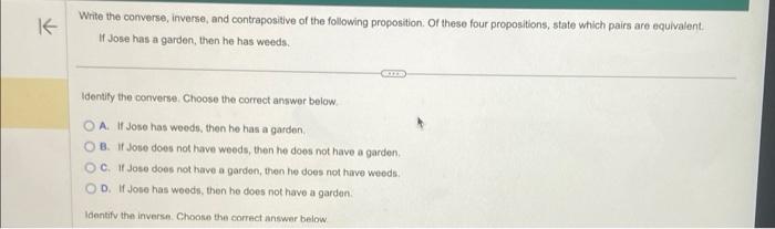 Solved Write the converse, inverse, and contrapositive of | Chegg.com