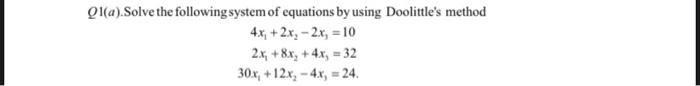 Solved 21(a).Solve the following system of equations by | Chegg.com Solved 21(a).Solve the following system of equations by | Chegg.com
